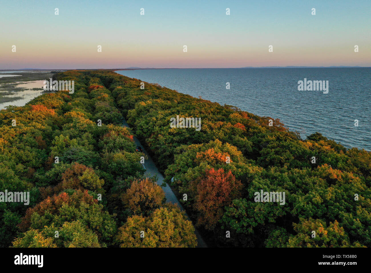 Sino-Russian border lake Xingkai lake autumn color Stock Photo - Alamy