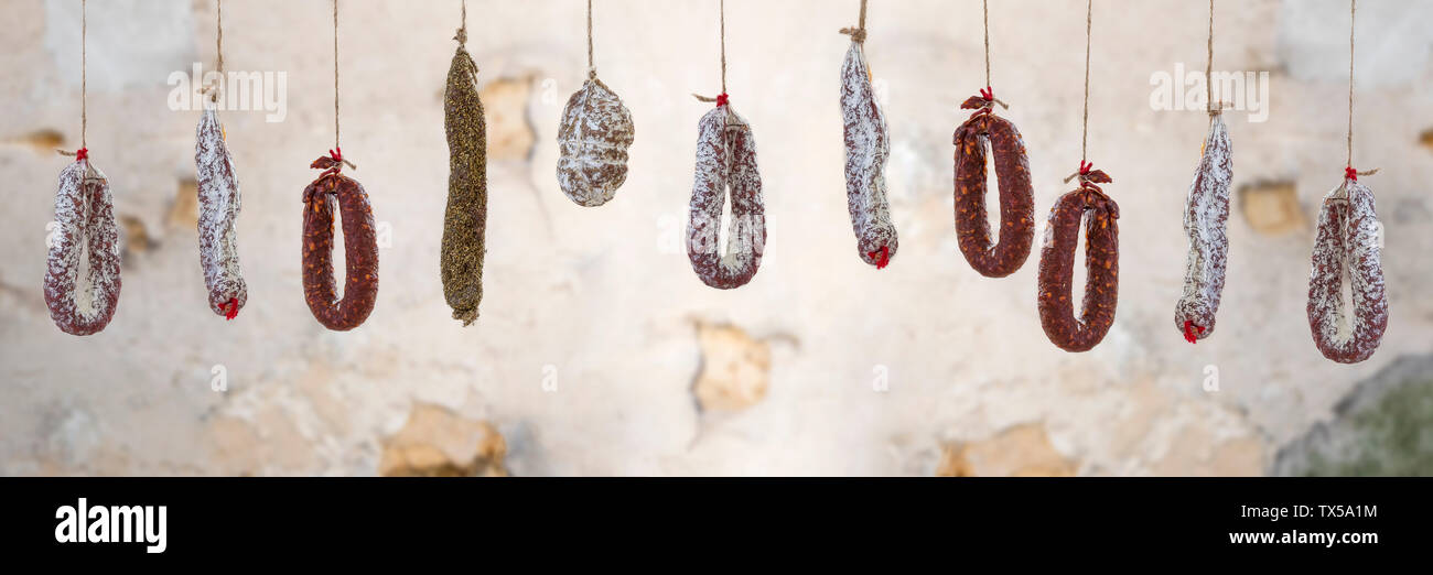 French dry sausage Stock Photo - Alamy