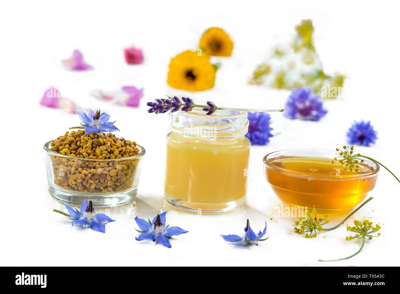 Organic honey bee products Stock Photo - Alamy