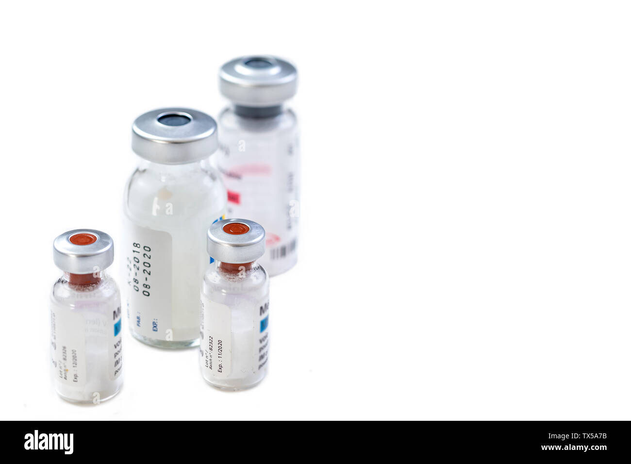 Medical vial with solution for injection on white background Stock ...