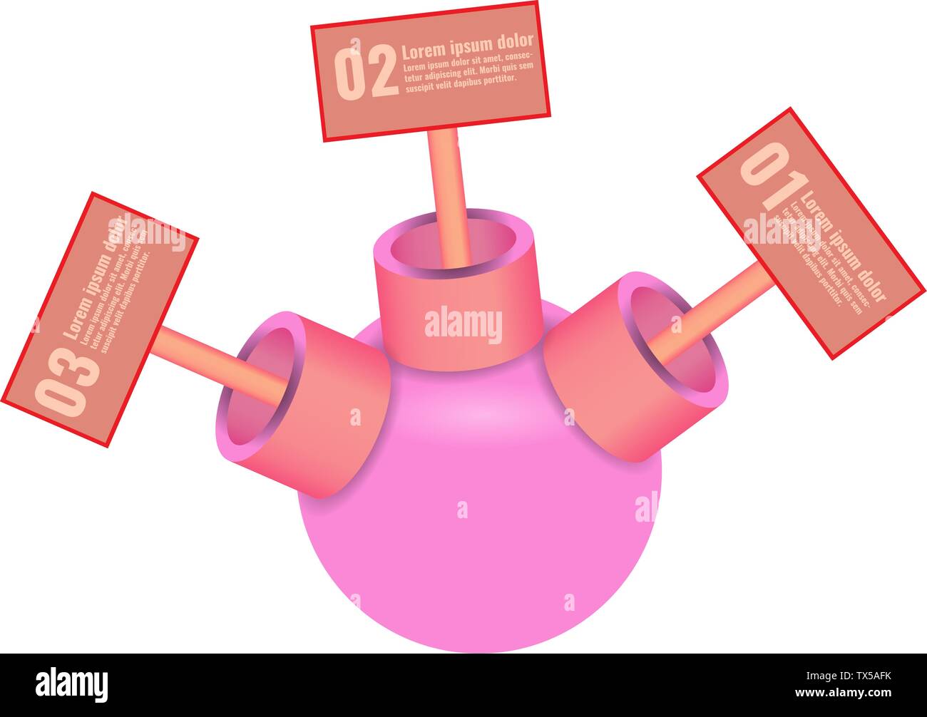 Business infographic template design with 3 elements in 3 steps. Pipes ...