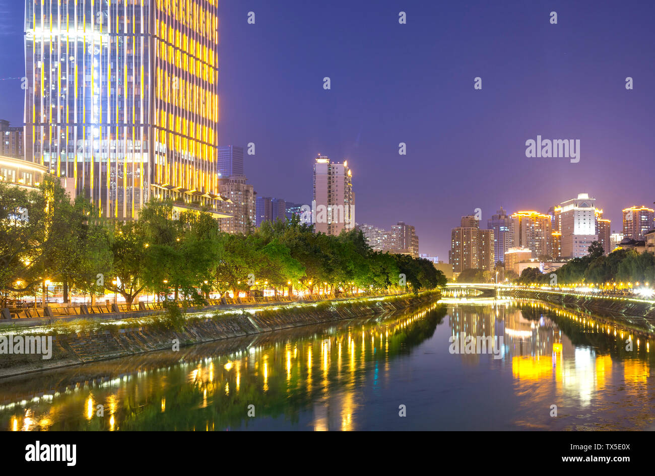 Chengdu Night Scene Stock Photo - Alamy