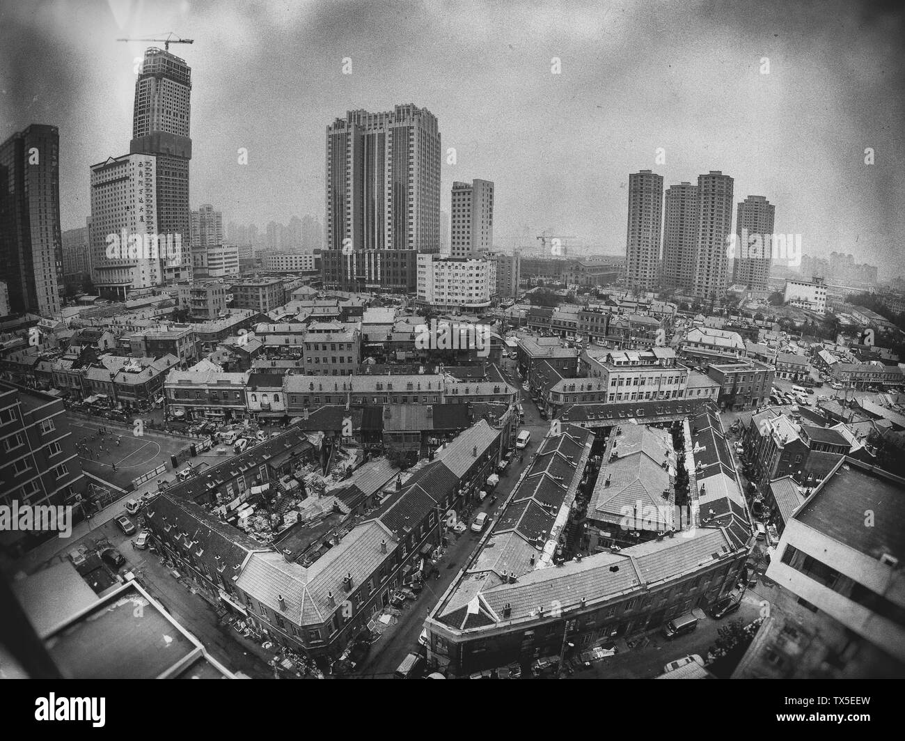 Skyline and downtown no one has a city appearance Black and White Stock ...