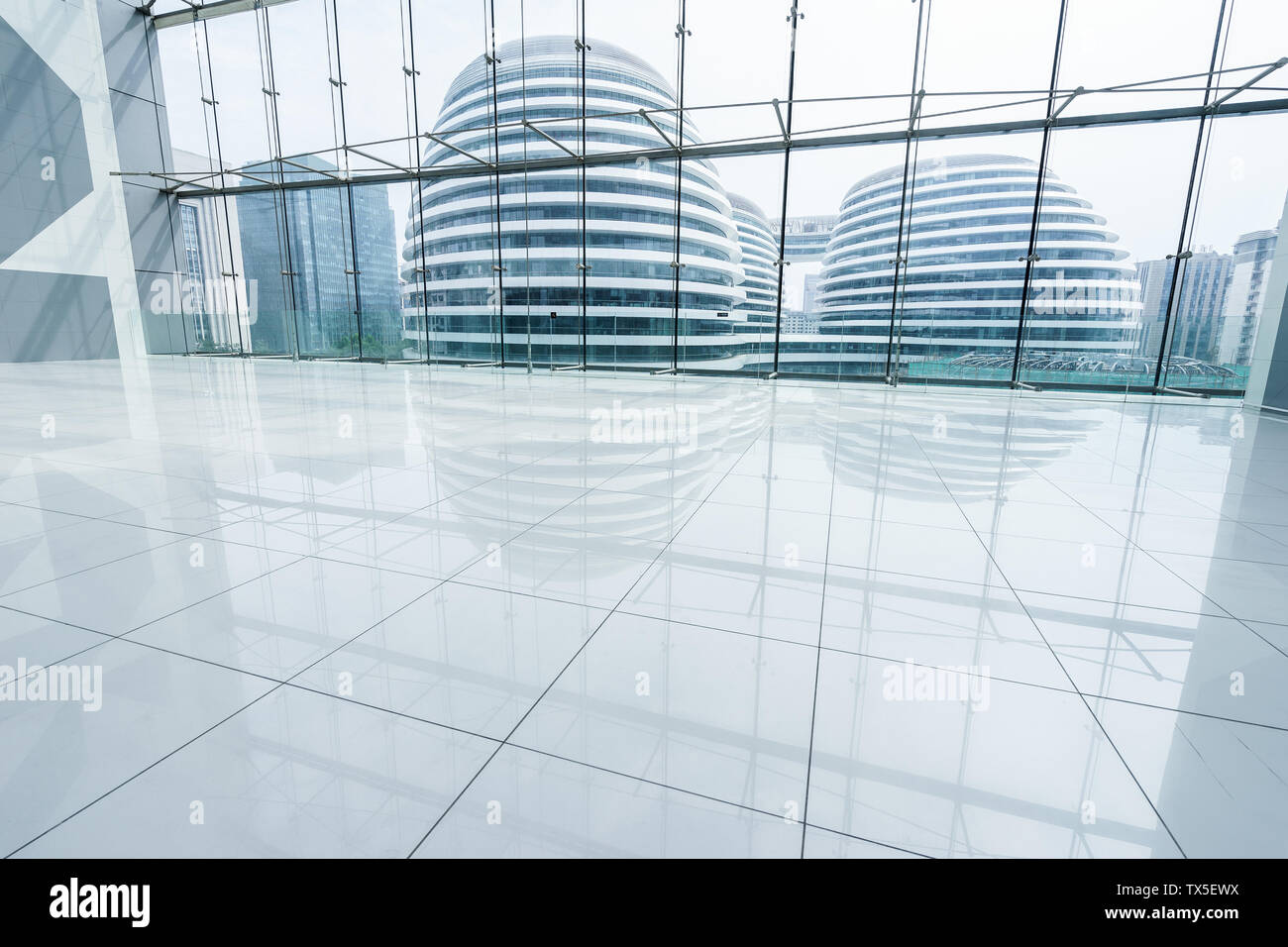 Modern building interior window glass Stock Photo - Alamy
