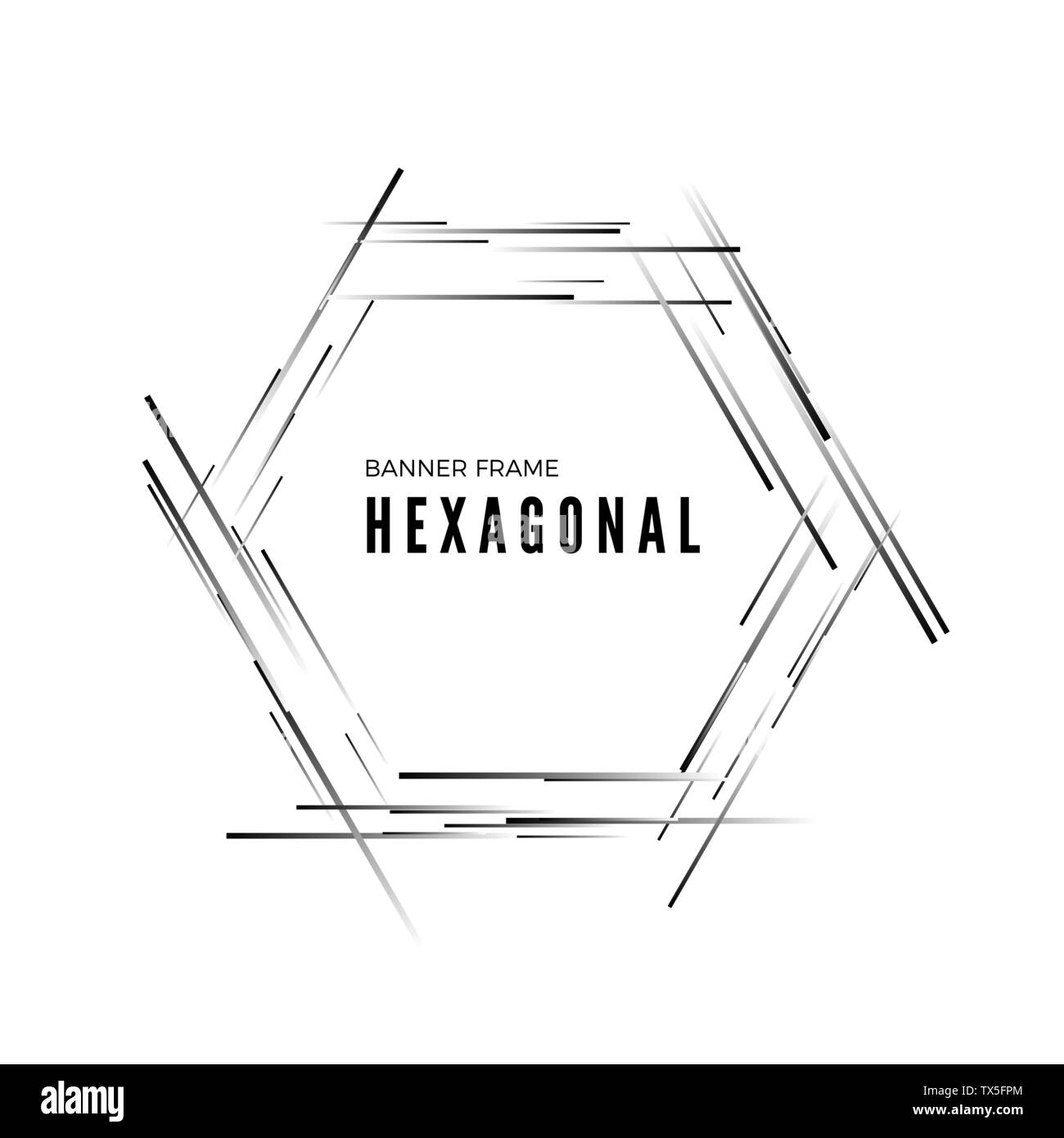 Hexagonal abstract modern banner. Geometric shape frame. Vector ...