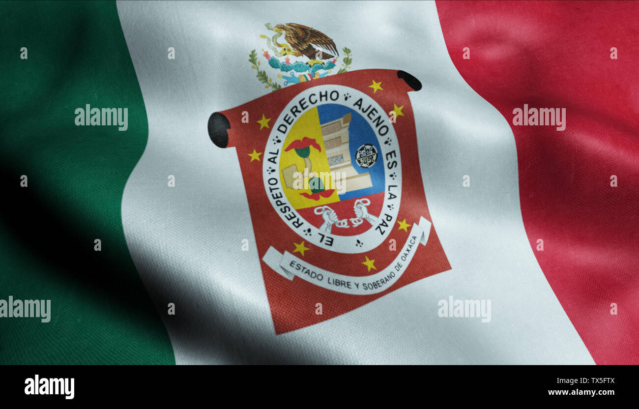 Oaxaca City Flag Country Mexico Closeup View 3D Rendering Stock Photo ...