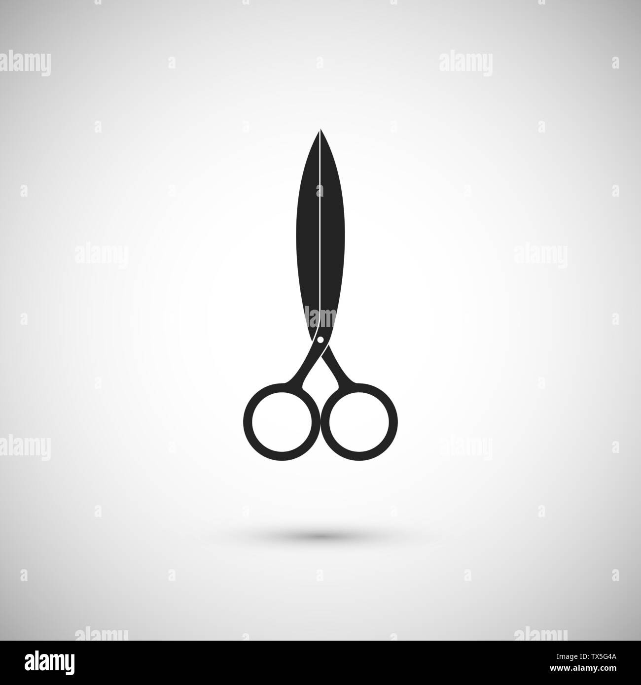 Scissors flat icon. Black web design pictogram. Vector illustration ...