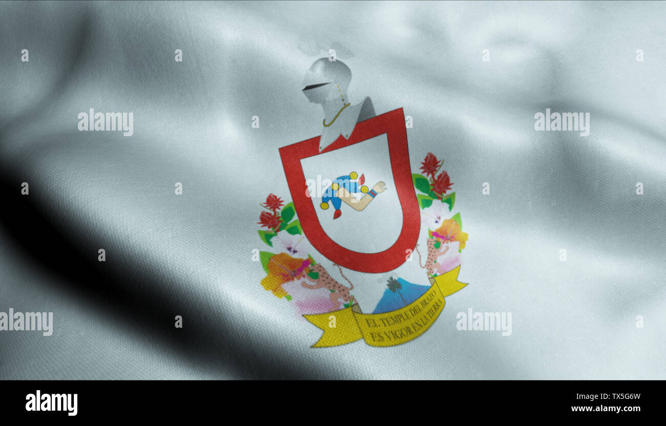 3D Waving Flag of Colima Closeup View Stock Photo - Alamy