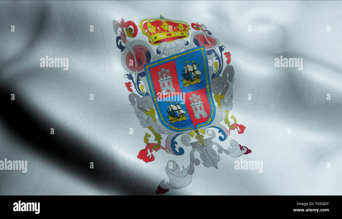 3D Waving Flag of Campeche Closeup View Stock Photo - Alamy