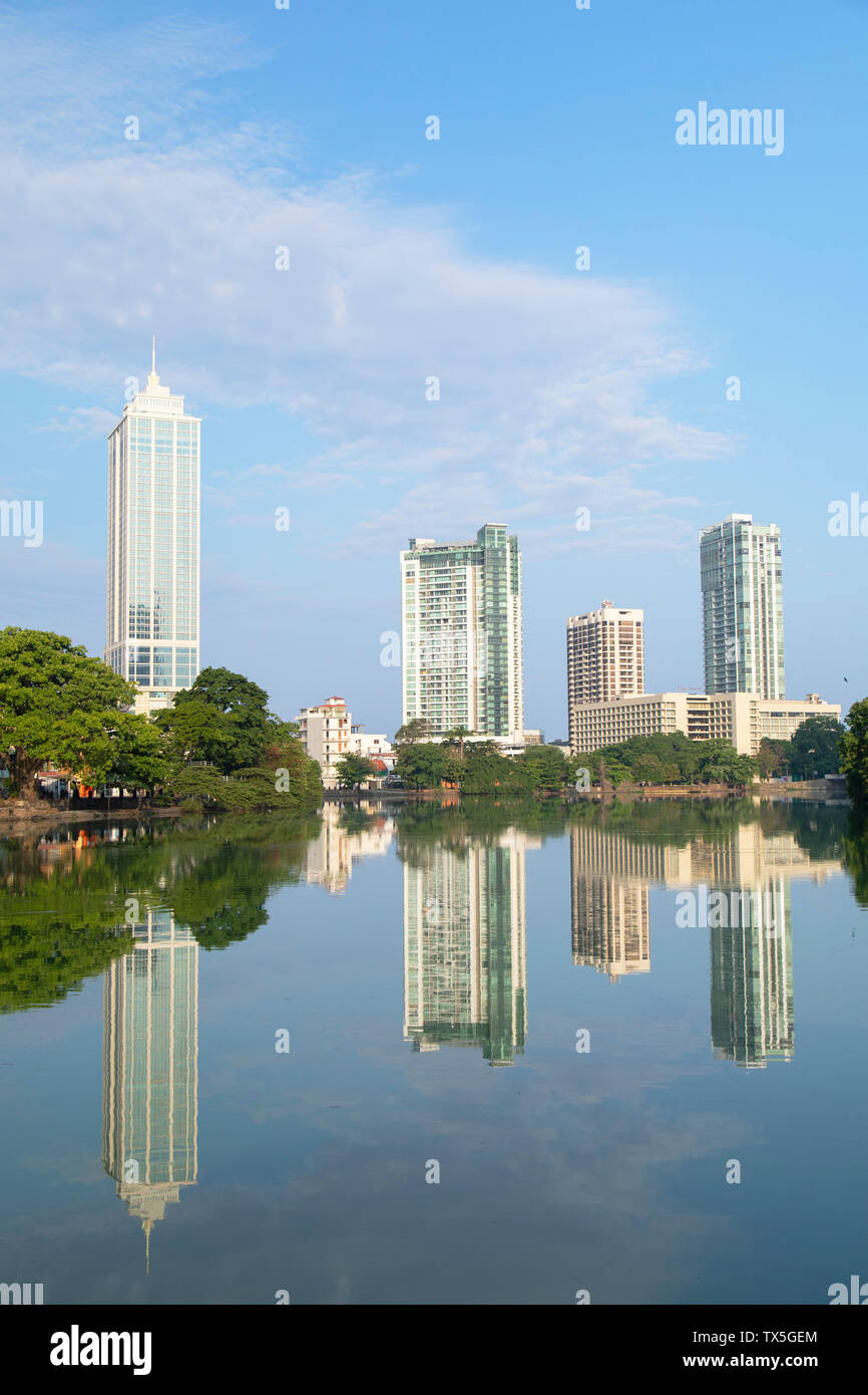 High rise skyscraper skyscrapers building buildings water reflection hi ...