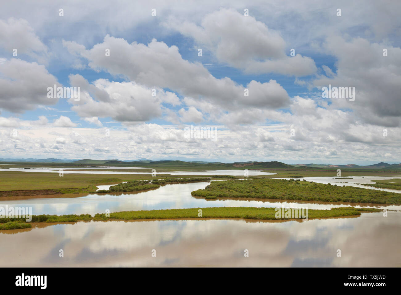landscape with lake Stock Photo - Alamy