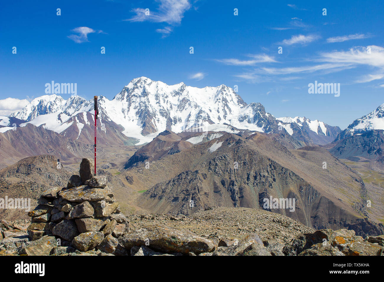 Mountaineering cane and Bogda Peak Stock Photo - Alamy