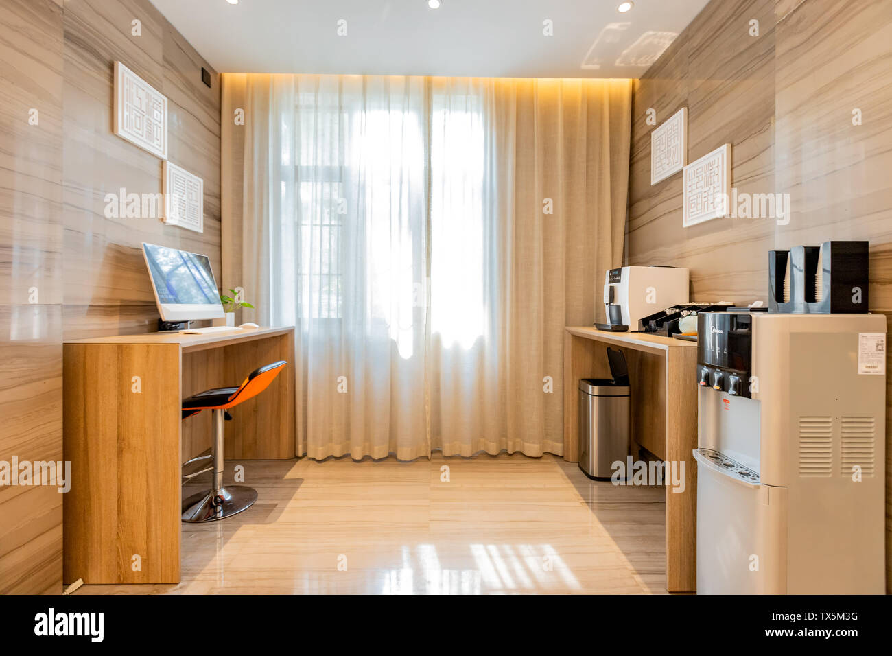 Bright hotel interior view Stock Photo - Alamy