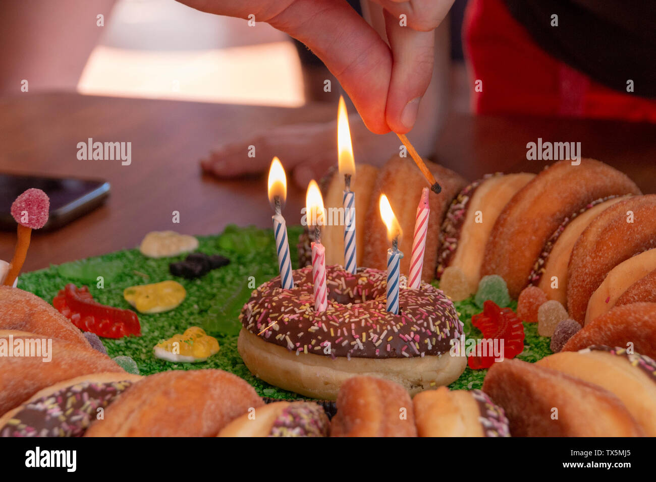 Birthday cake with candels hi-res stock photography and images - Alamy
