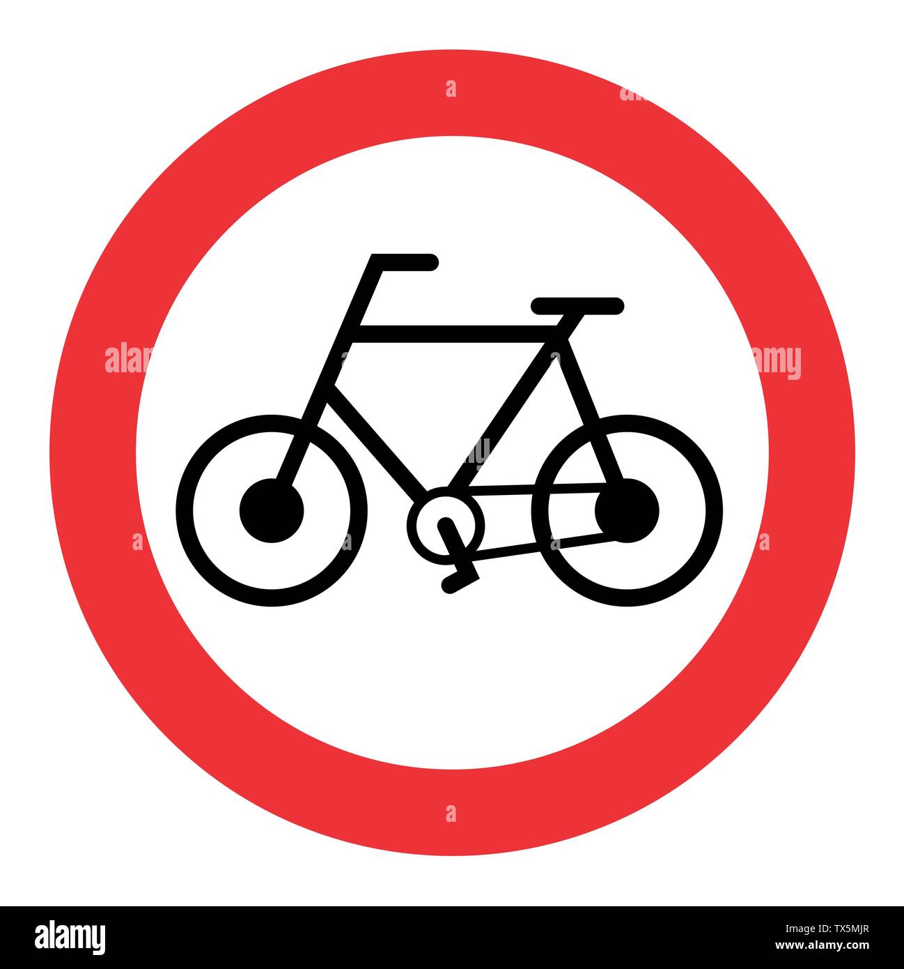 Bicycle traffic sign isolated on white background Stock Vector Image ...