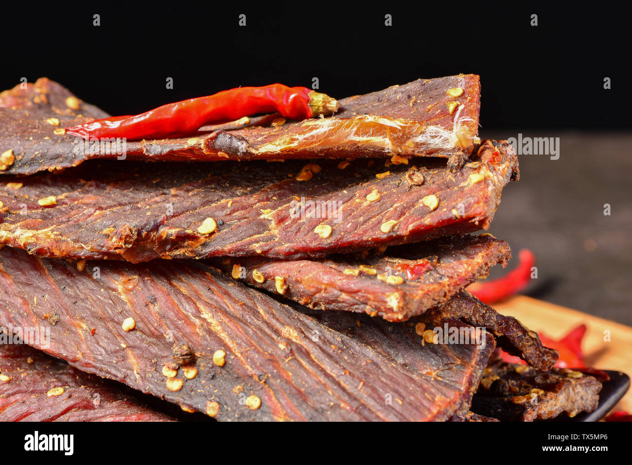 Air-dried hand-torn beef HD picture Stock Photo - Alamy