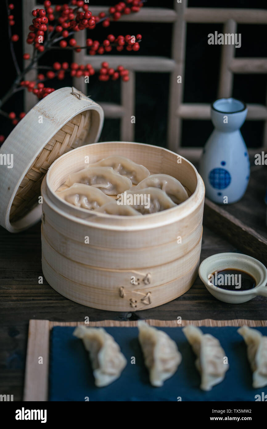 Fresh steamed dumplings Stock Photo - Alamy