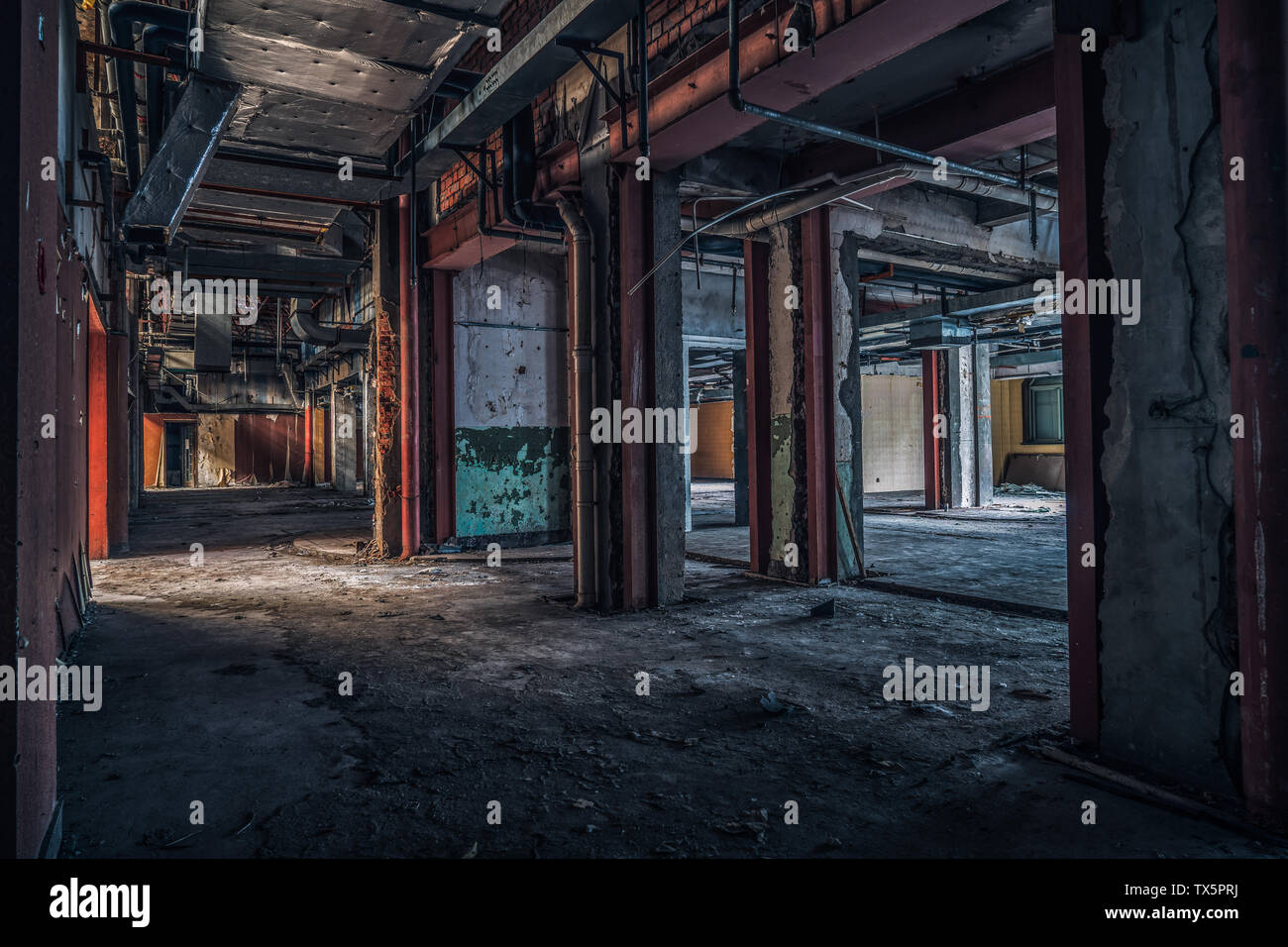 Ruins buildings, terrifying dark scenes Stock Photo - Alamy