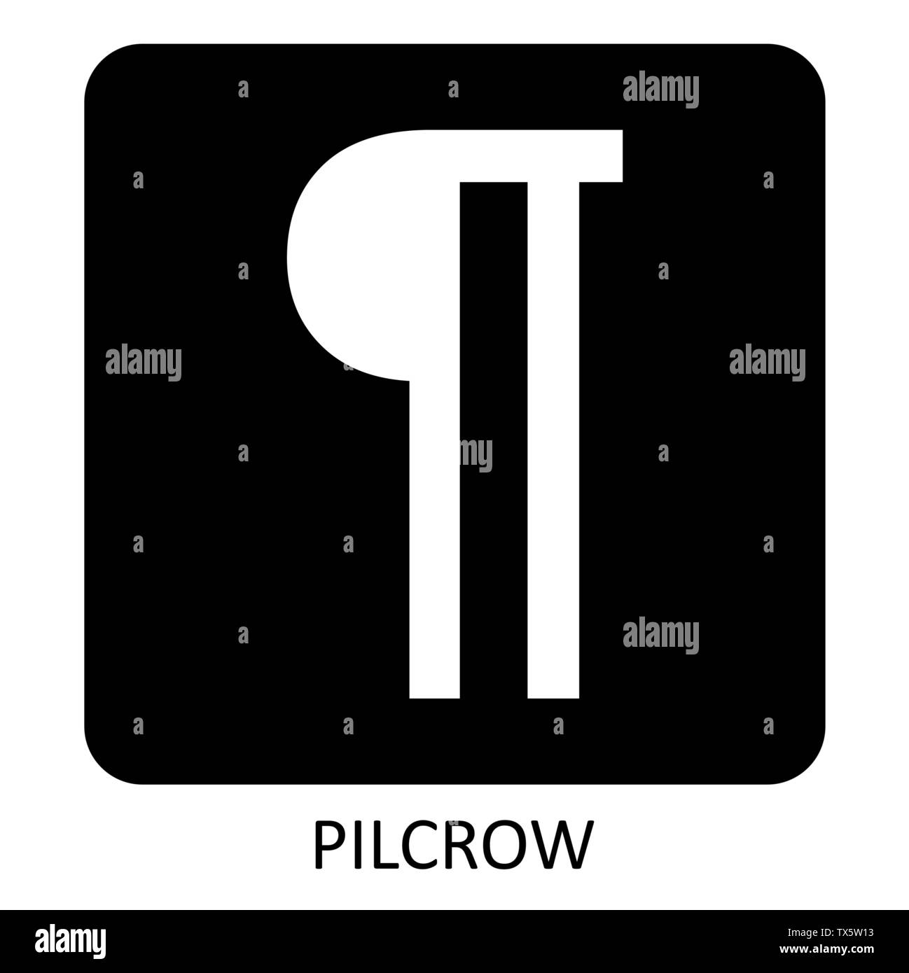 Illustration of a Pilcrow sign on dark background Stock Vector Image ...