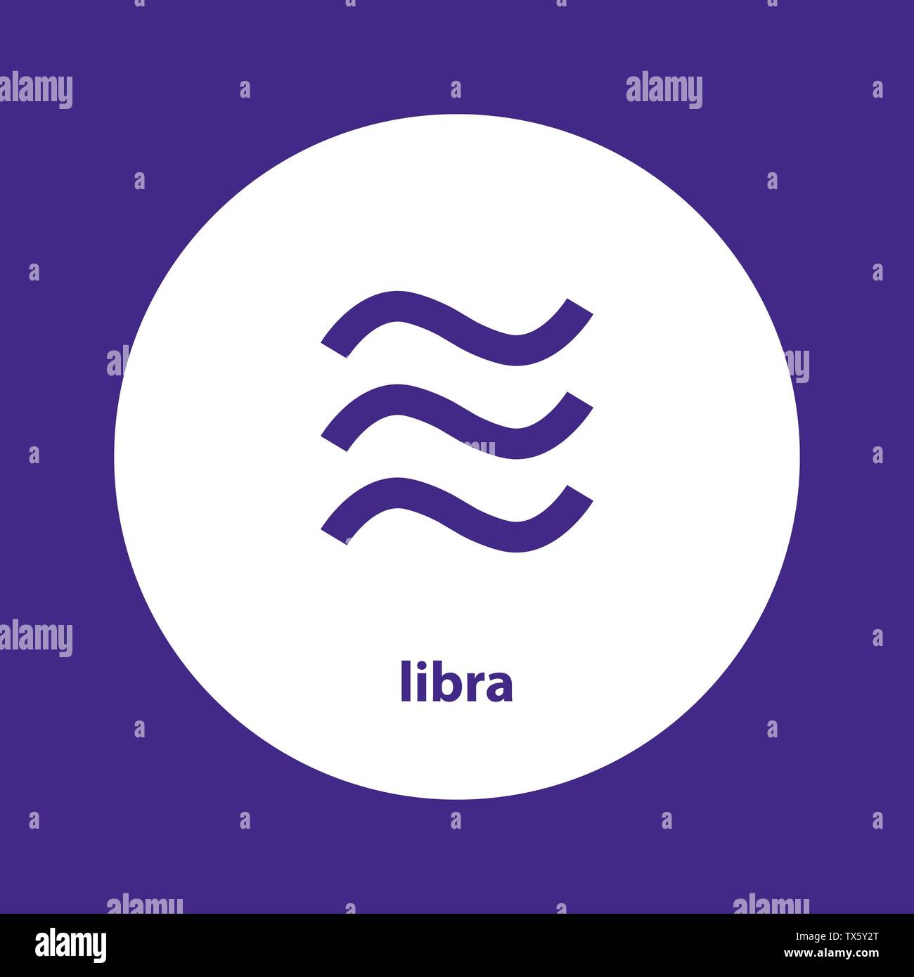 Libra sign for new crypto currency. Vector illustration in flat design ...