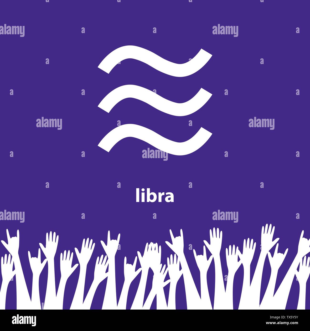 Libra sign for new crypto currency. Vector illustration in flat design ...