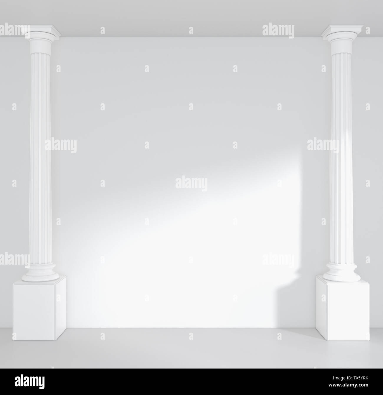 Empty room with sun light on wall. 3d rendering Stock Photo - Alamy