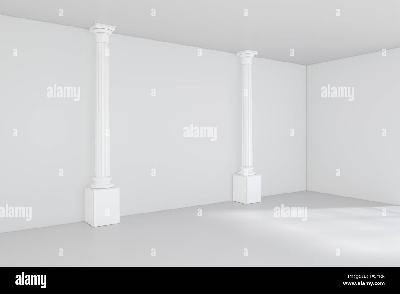 Empty room with sun light on floor. 3d rendering Stock Photo - Alamy