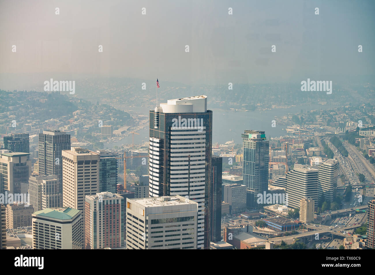 Aerial view of beautiful Seattle skyline, WA Stock Photo - Alamy