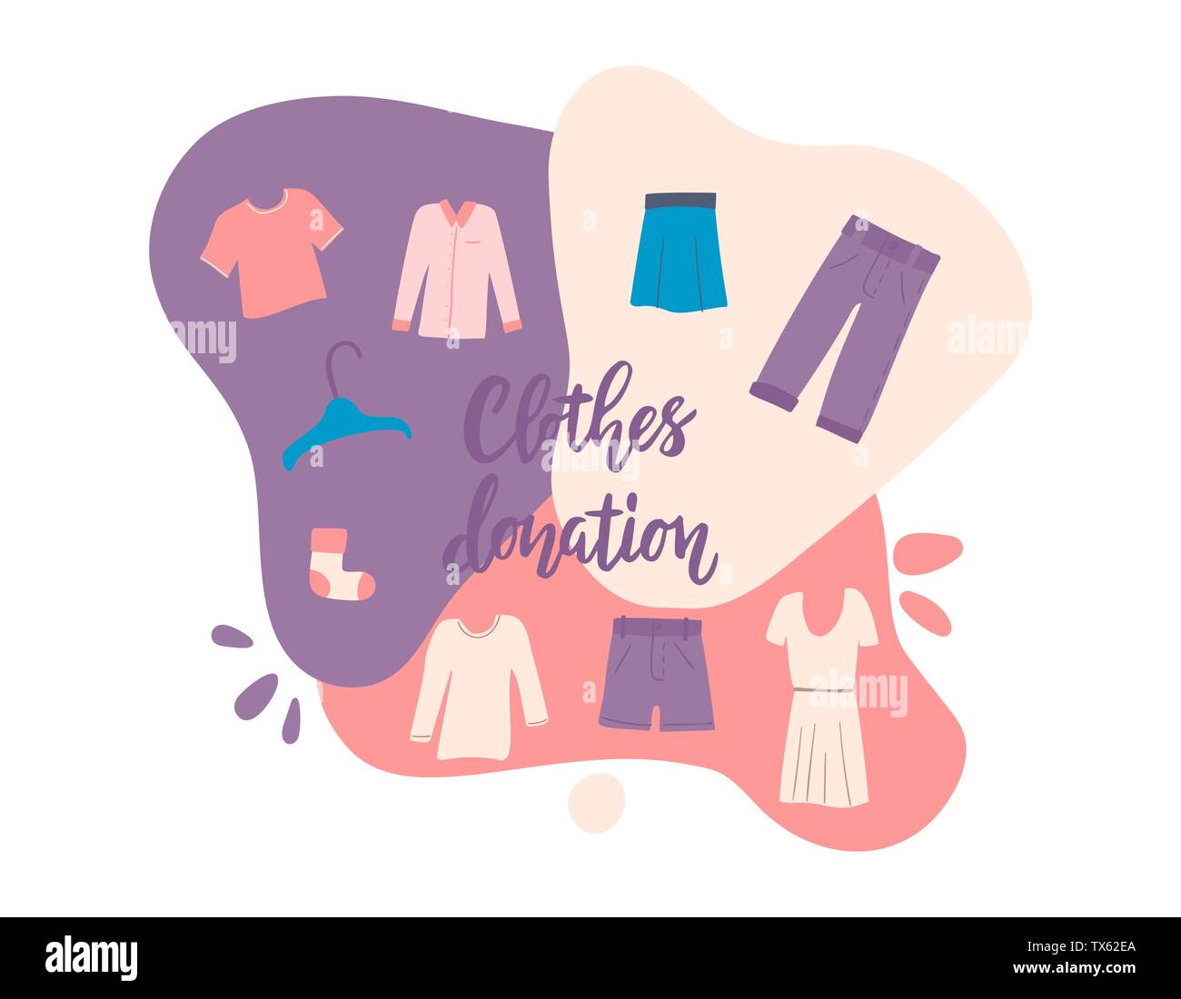 Modern flat vector cartoon illustration. Clothes donation Stock Vector ...