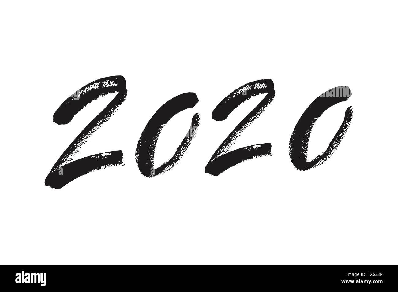 Happy New Year 2020 calligraphy. Ink lettering Stock Vector Image & Art ...