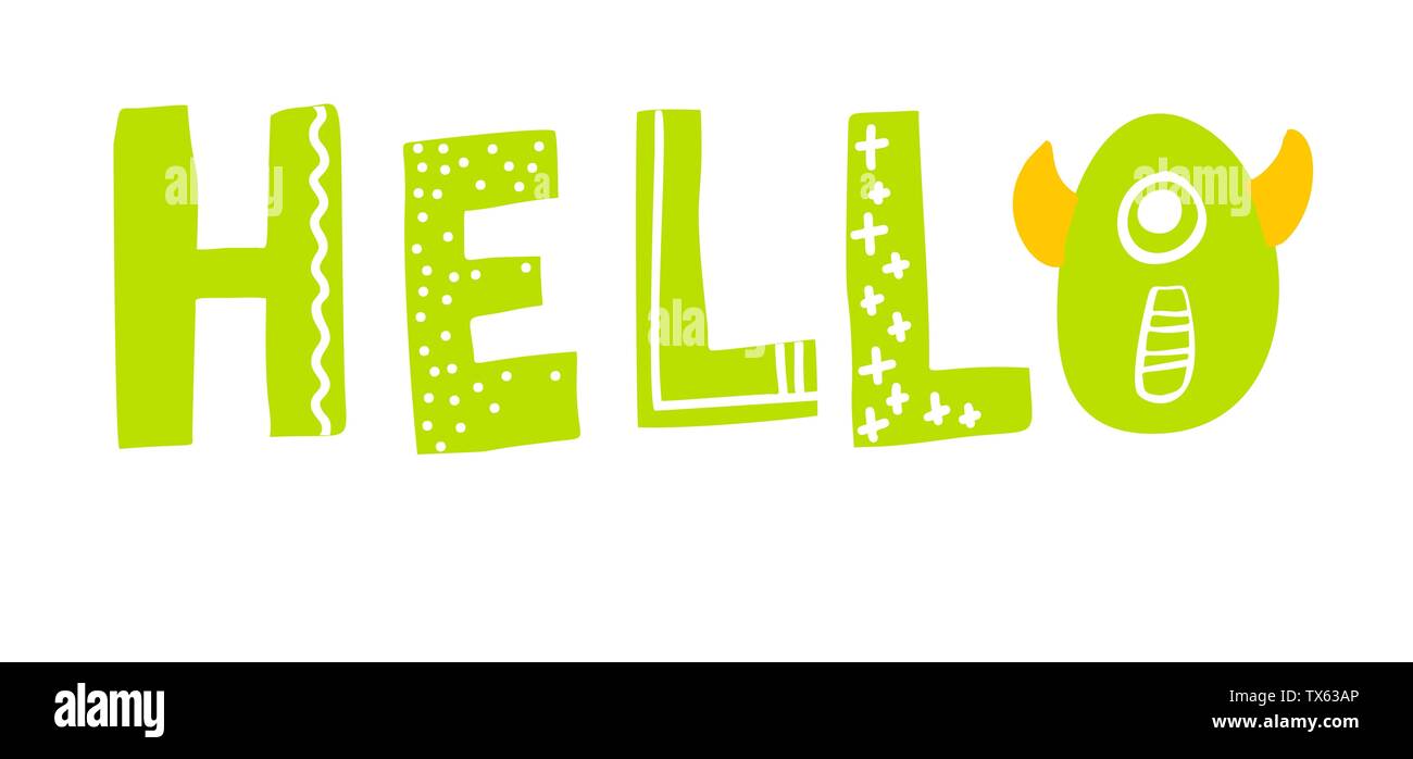 vector monsters cute lettering Stock Vector Image & Art - Alamy