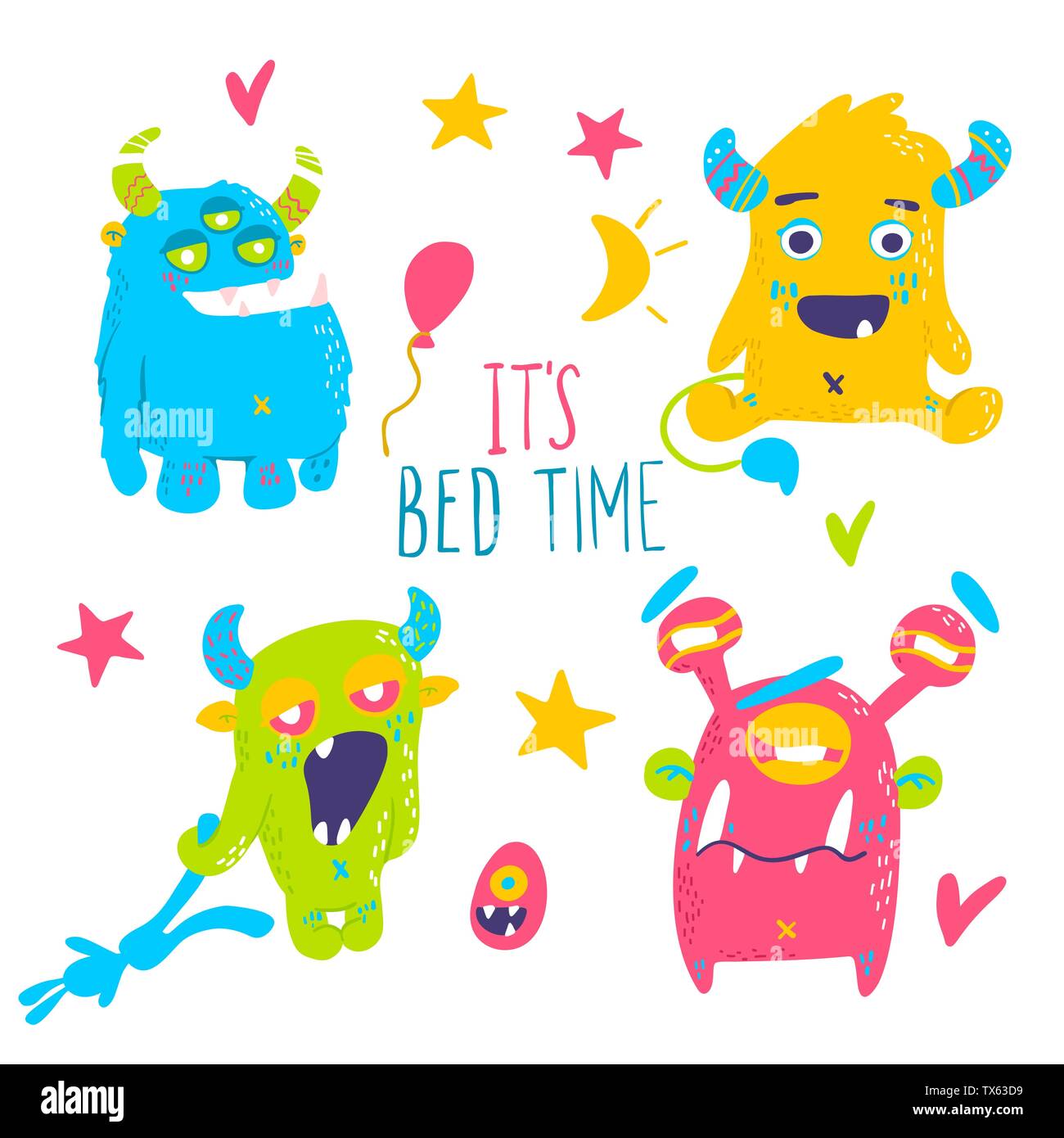 Cartoon monsters set hi-res stock photography and images - Alamy