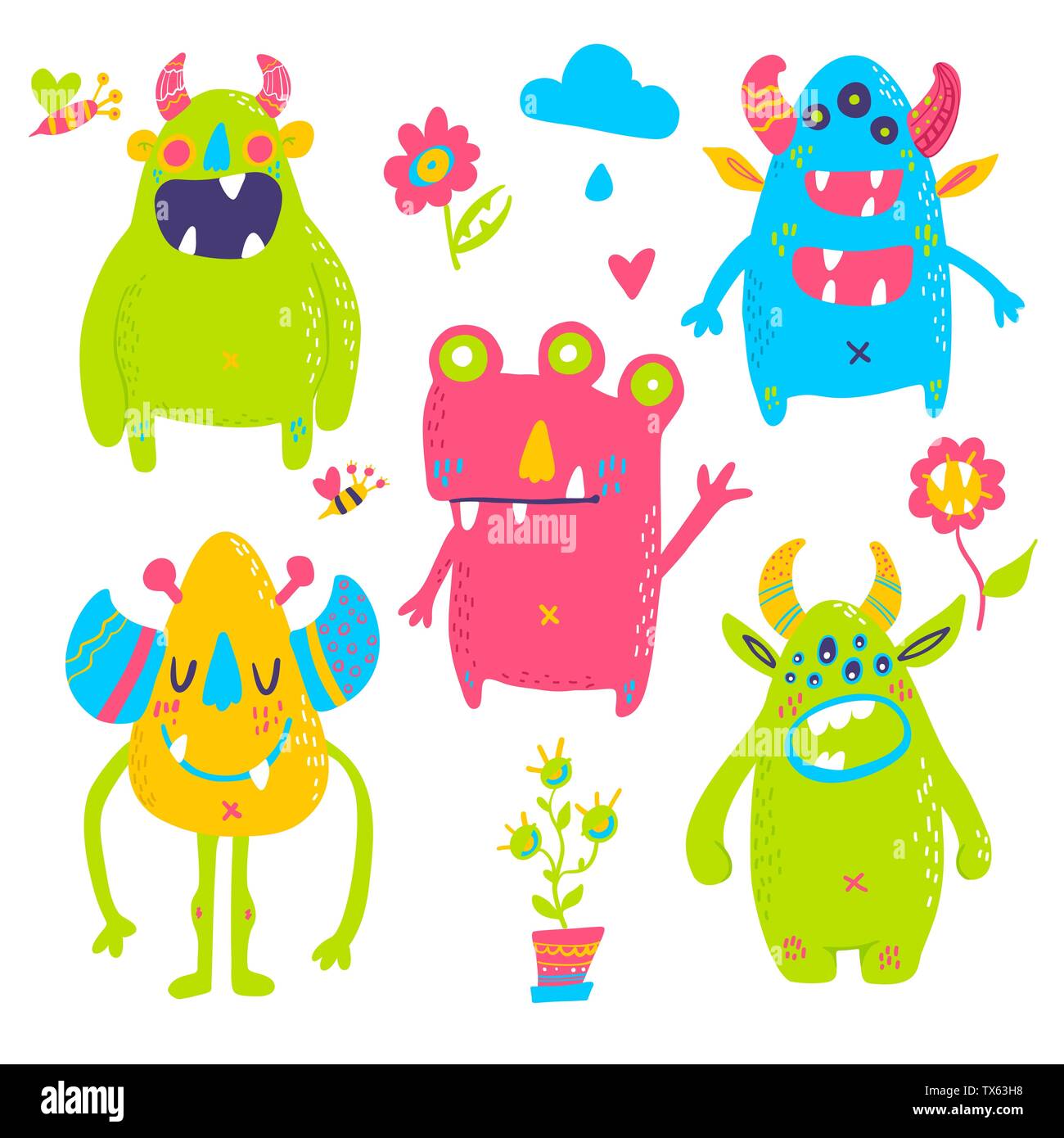 Cartoon monsters set hi-res stock photography and images - Alamy