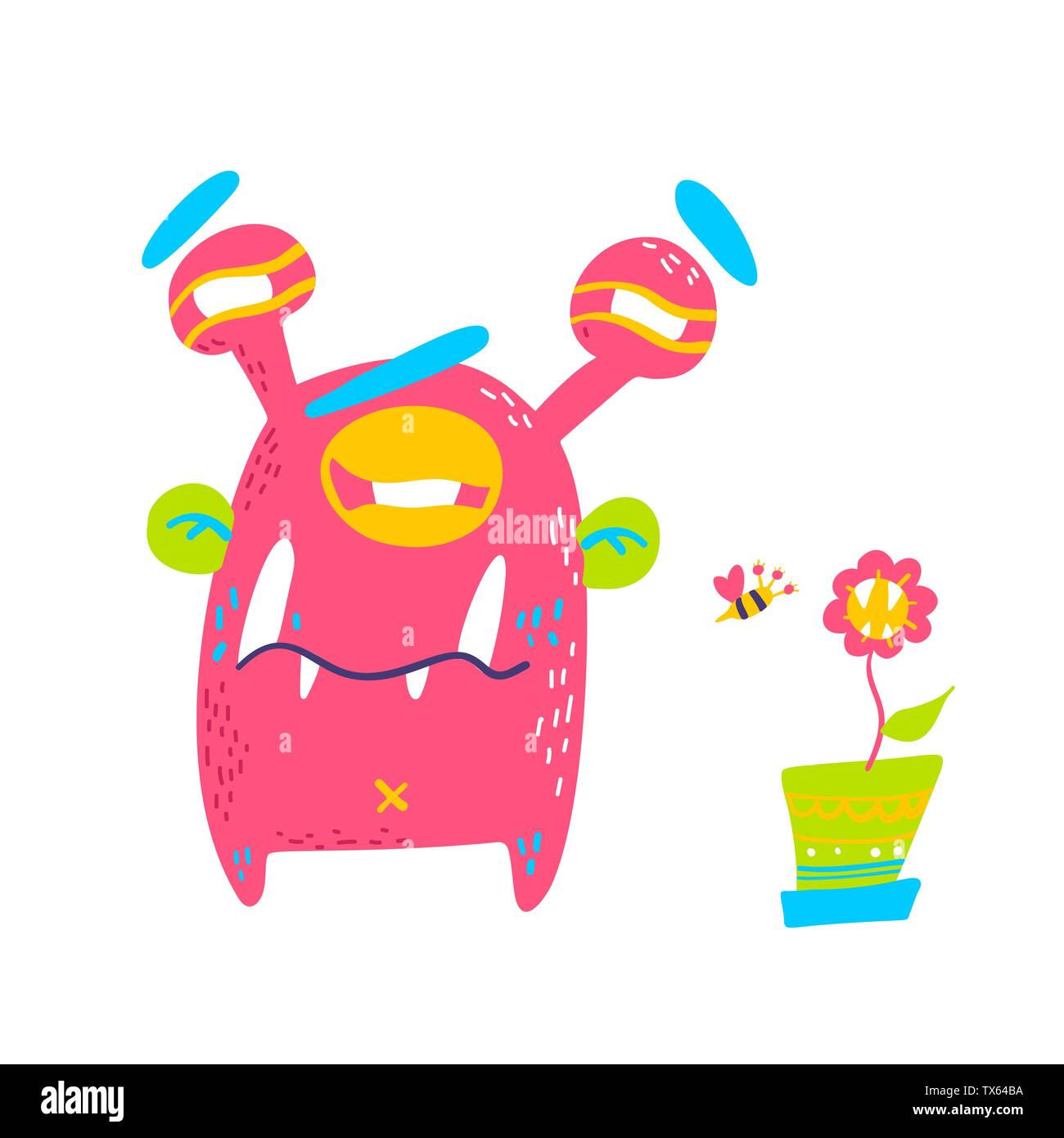 Vector isolated cute cartoon monster Stock Vector Image & Art - Alamy