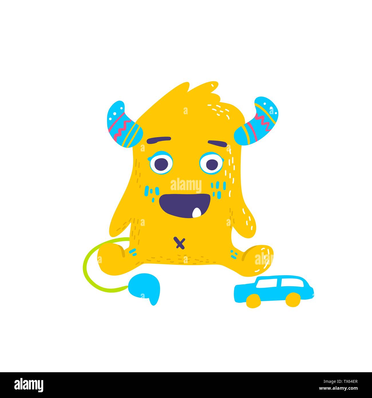 Vector isolated cute cartoon monster Stock Vector Image & Art - Alamy
