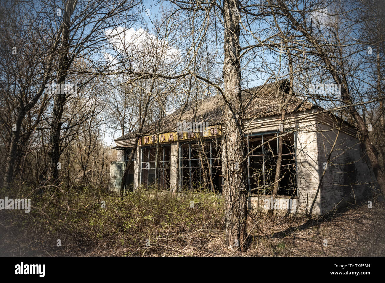 Building of abandoned kindergarten in destroyed village of Kopachi 10 ...