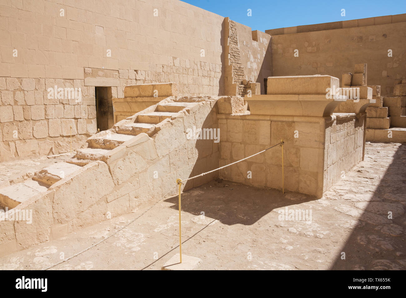 View of the entrance of the sun cult complex in the Temple of ...