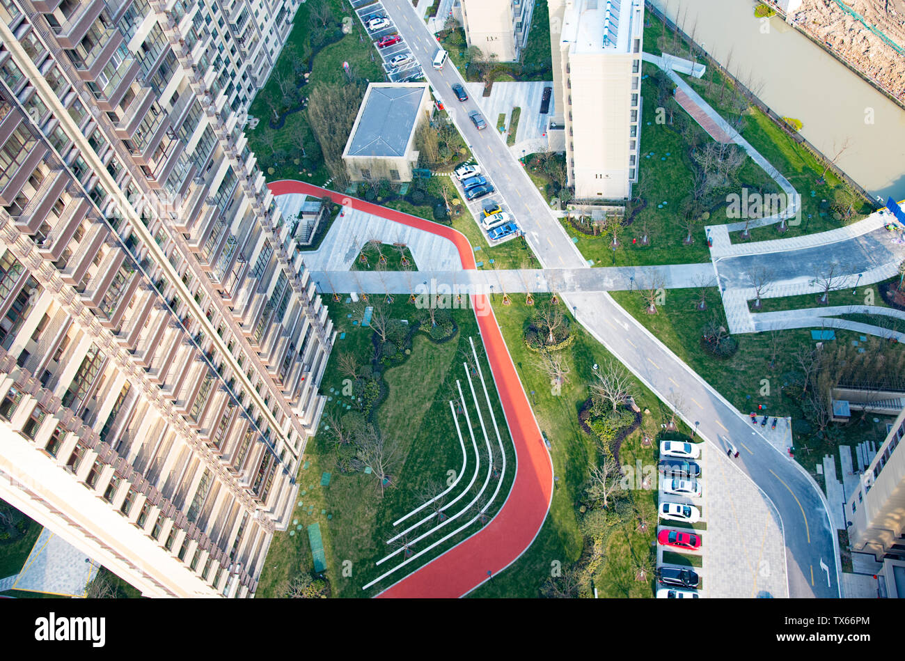 Scenery of aerial photography in the south of the city, Wujiang ...