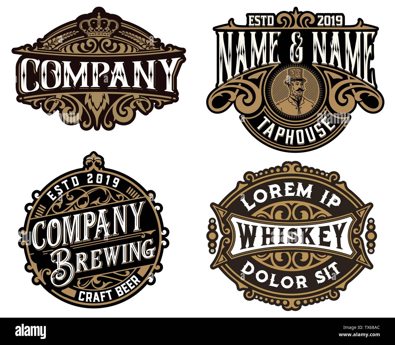 Four Old logos for packing Stock Vector Image & Art - Alamy