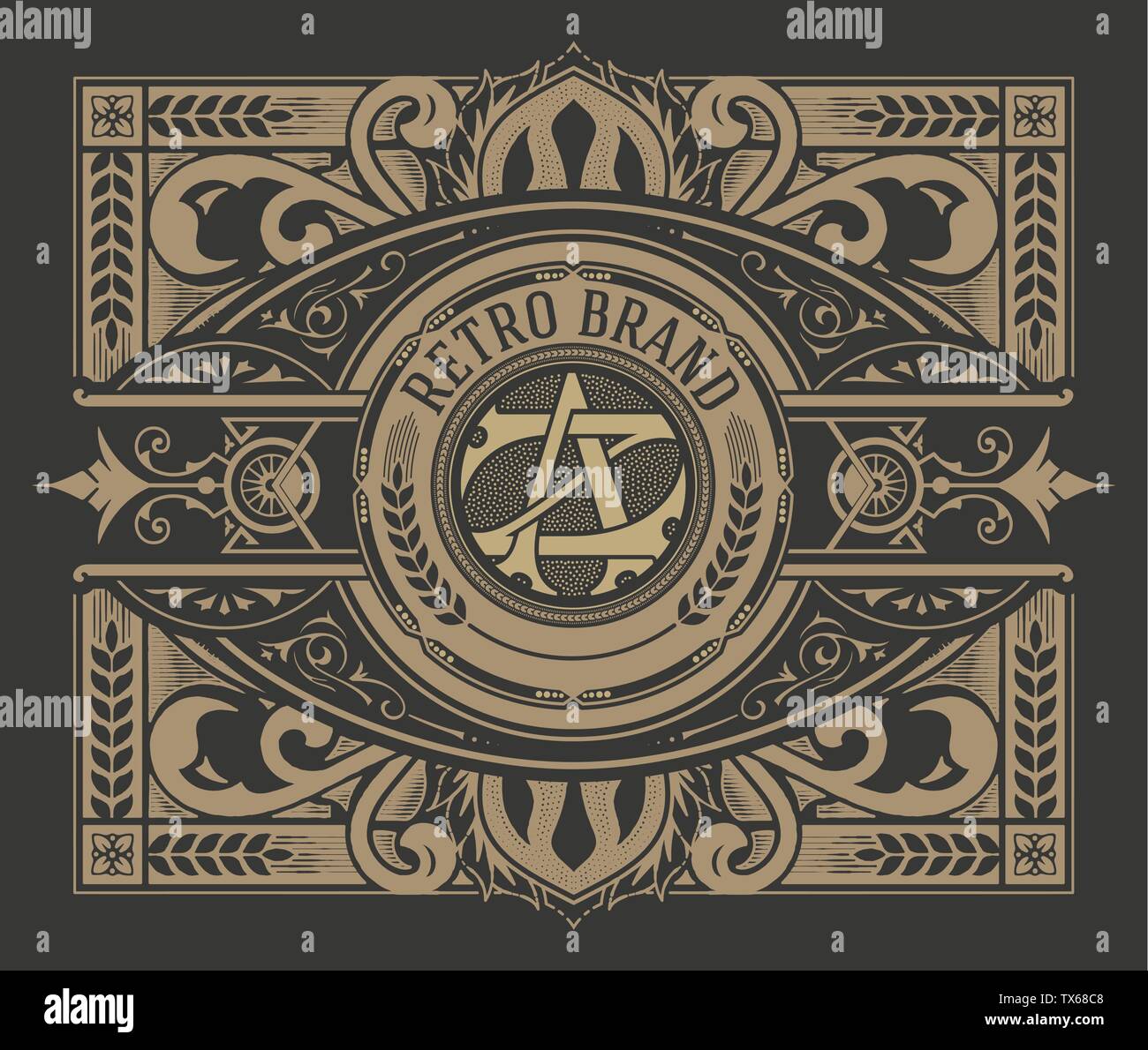 Old logo with floral frame Stock Vector Image & Art - Alamy