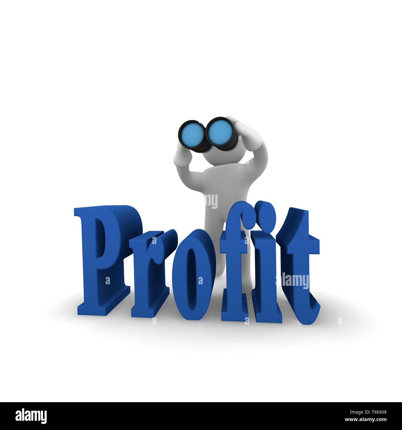 Small businessman with the word profit in blue, 3d rendering Stock ...