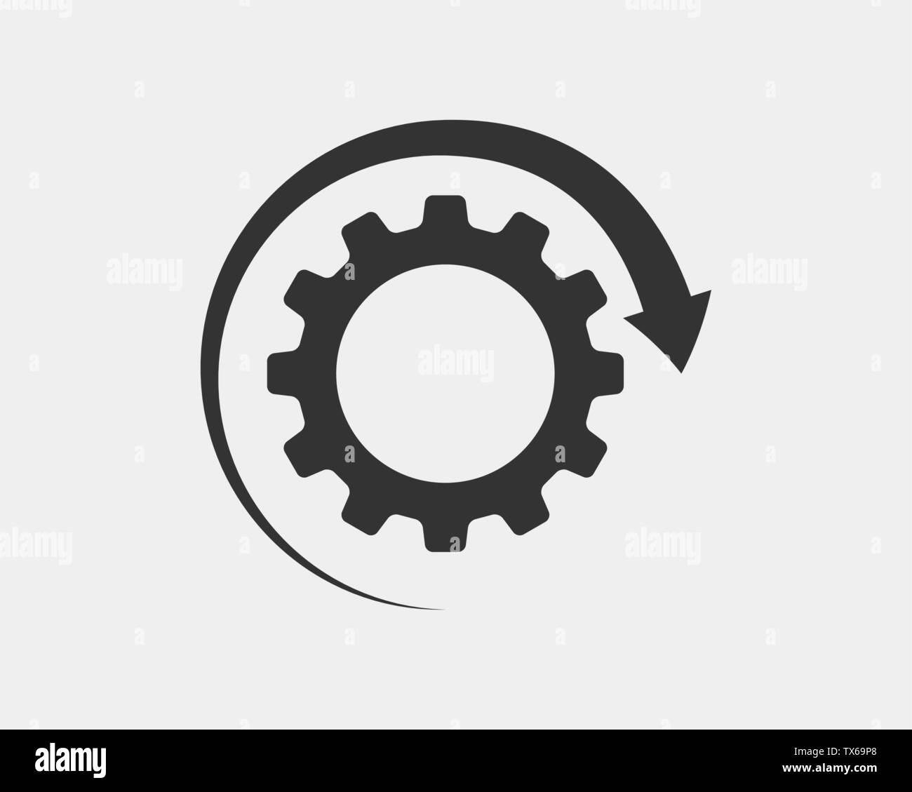 Metal gears and cogs vector. Gear icon flat design. Mechanism wheels ...