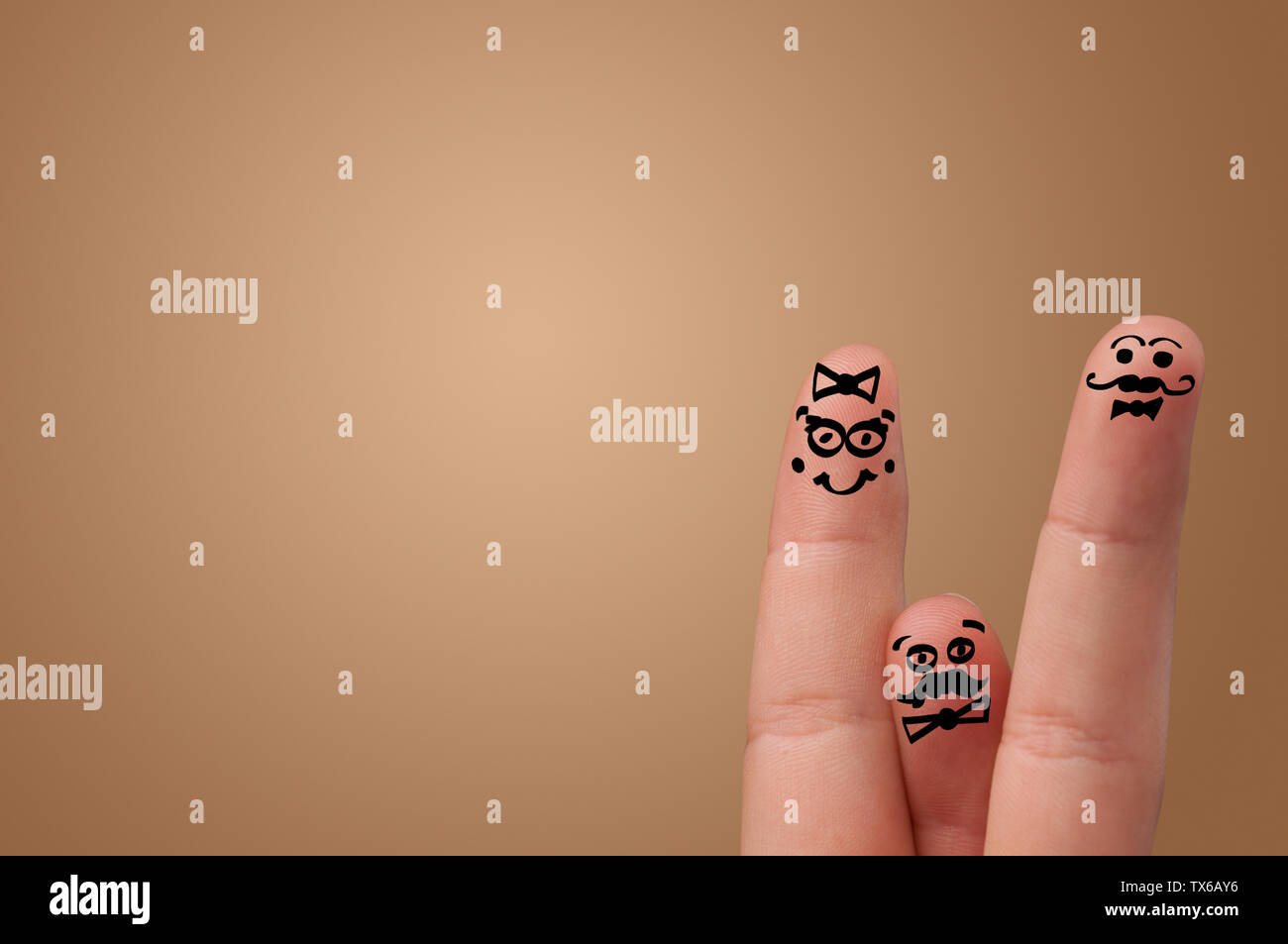 Elegant happy face fingers hugs each other Stock Photo - Alamy