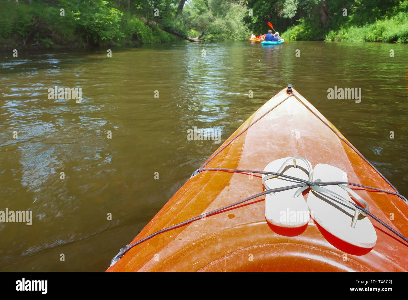 rafting on the river by kayak, tourists raft on canoe Stock Photo - Alamy