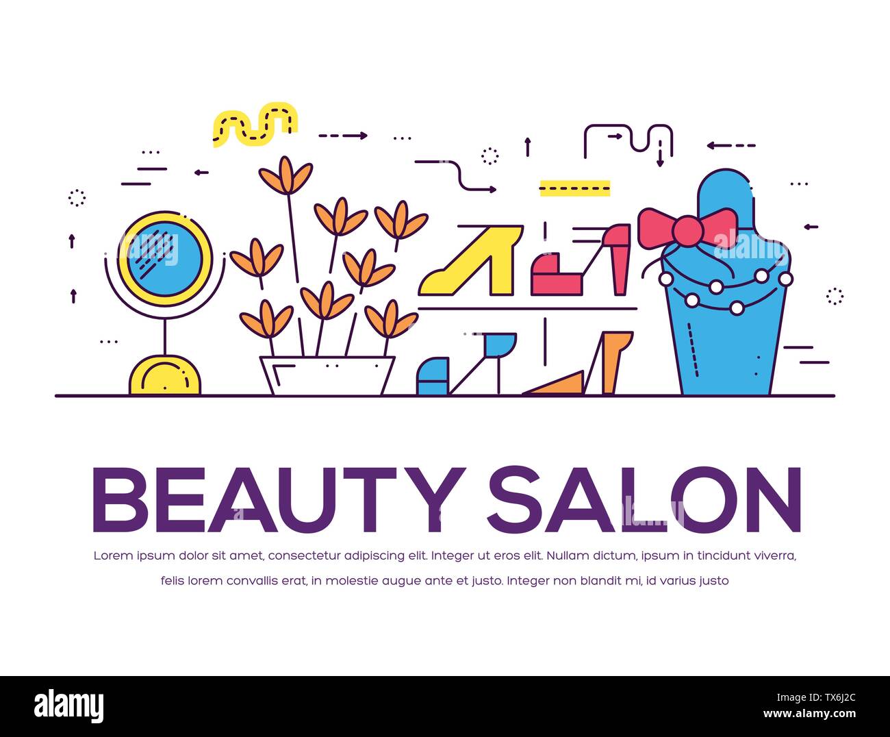 thin line people choosing dress arranging the wedding in salon. Woman ...