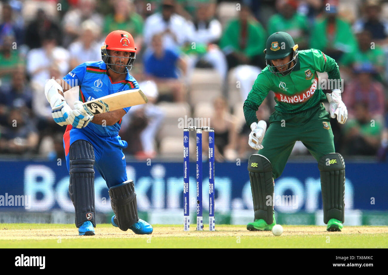 Afghanistan's Hashmatullah Shahidi (left) during the ICC Cricket World ...