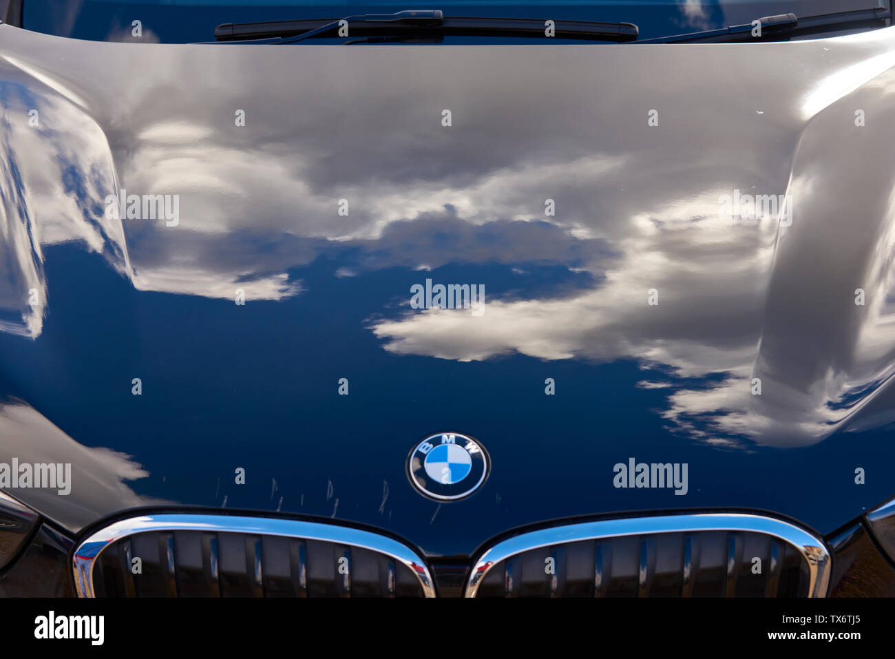 BMW Bonnet reflection Stock Photo - Alamy