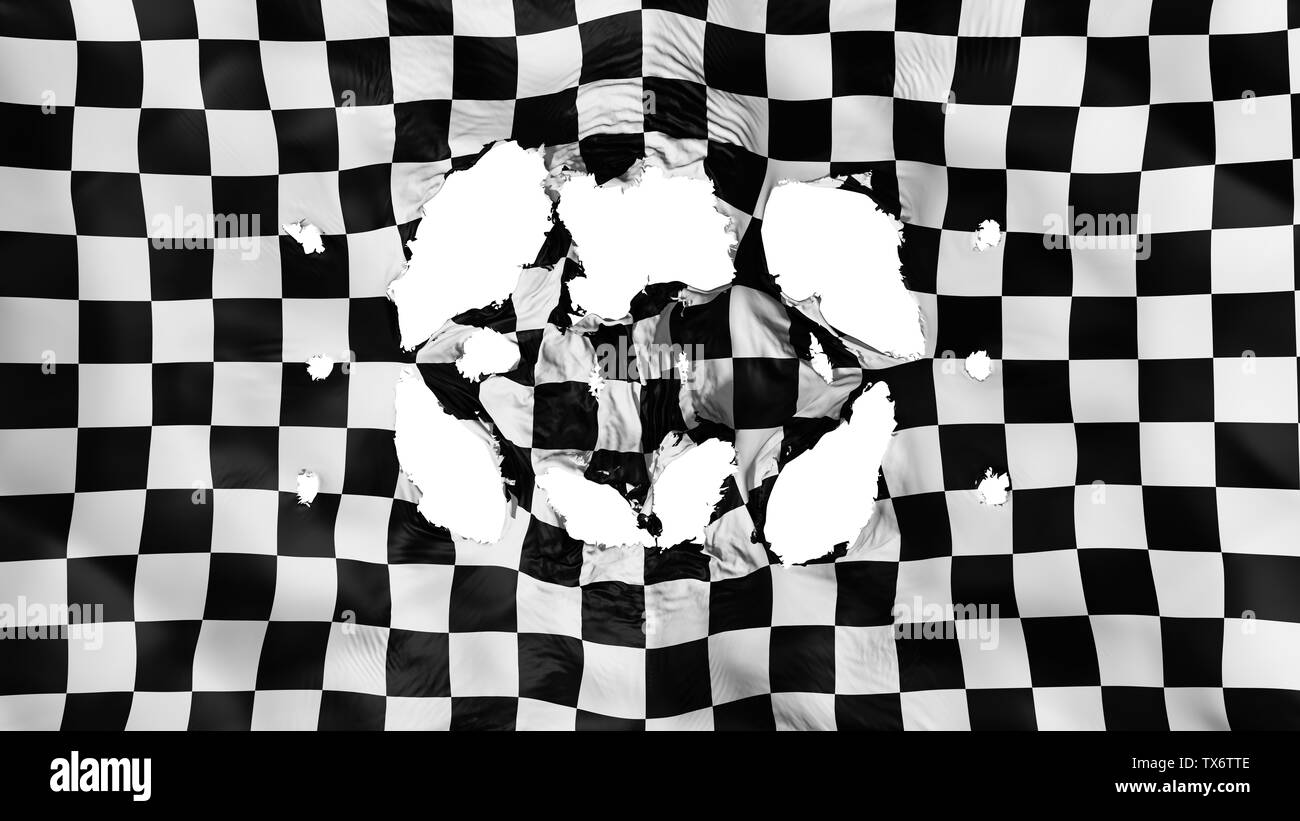 Holes in Checkered flag Stock Photo - Alamy