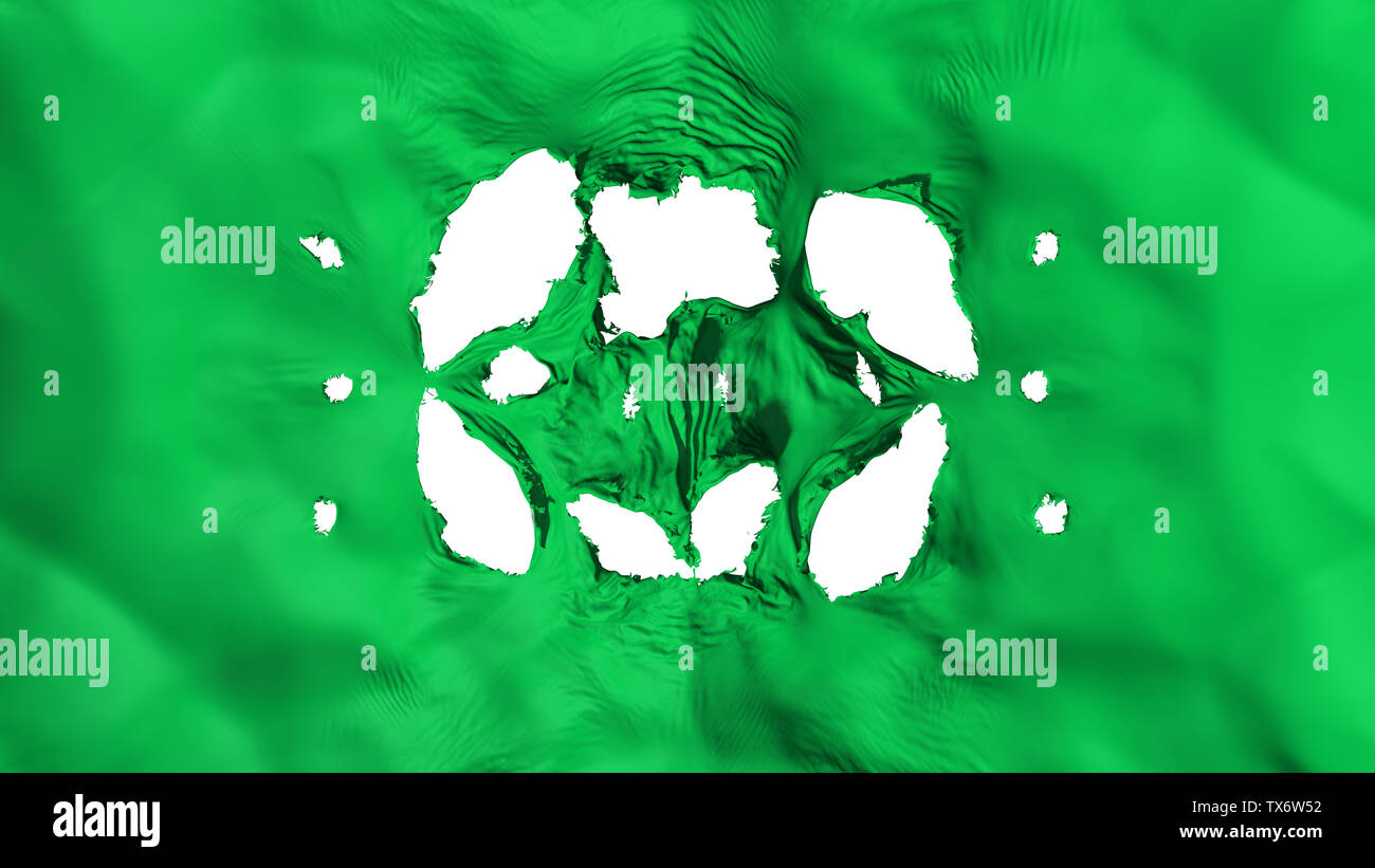 Holes in Green color flag Stock Photo - Alamy