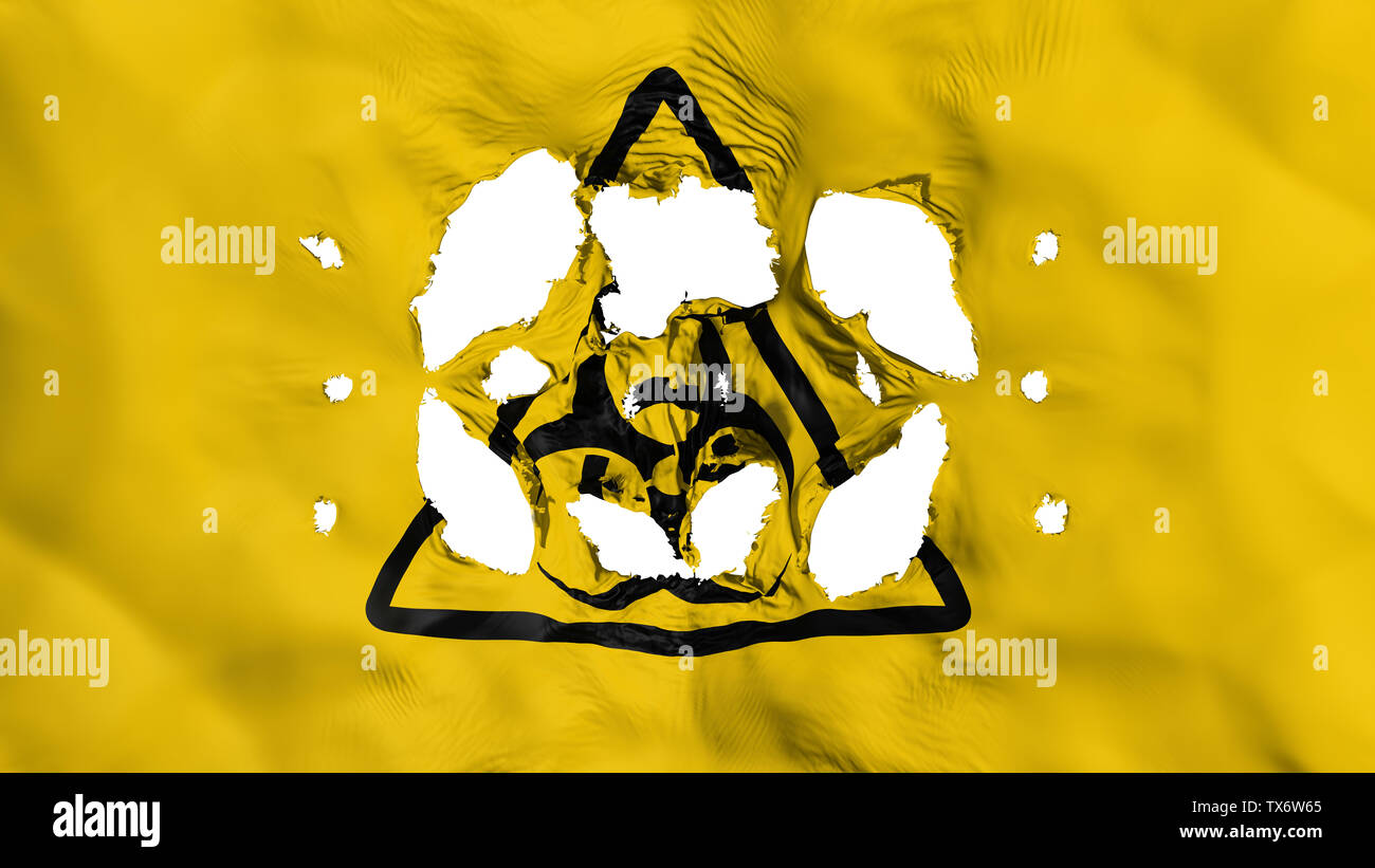 Holes in Hazard flag Stock Photo - Alamy